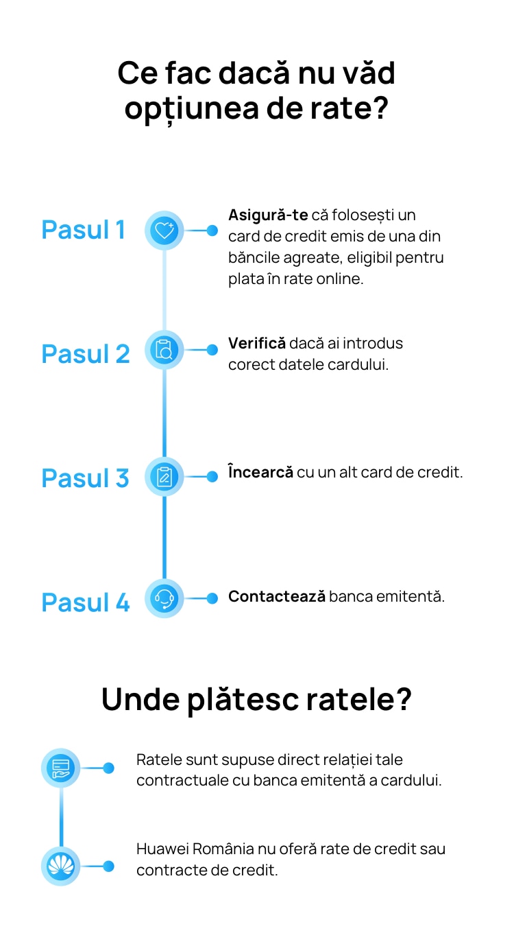 Plateste in rate fara dobanda - Huawei Store Romania