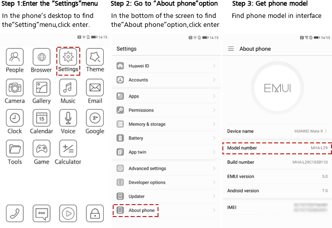 Find device model number | HUAWEI Support South Africa