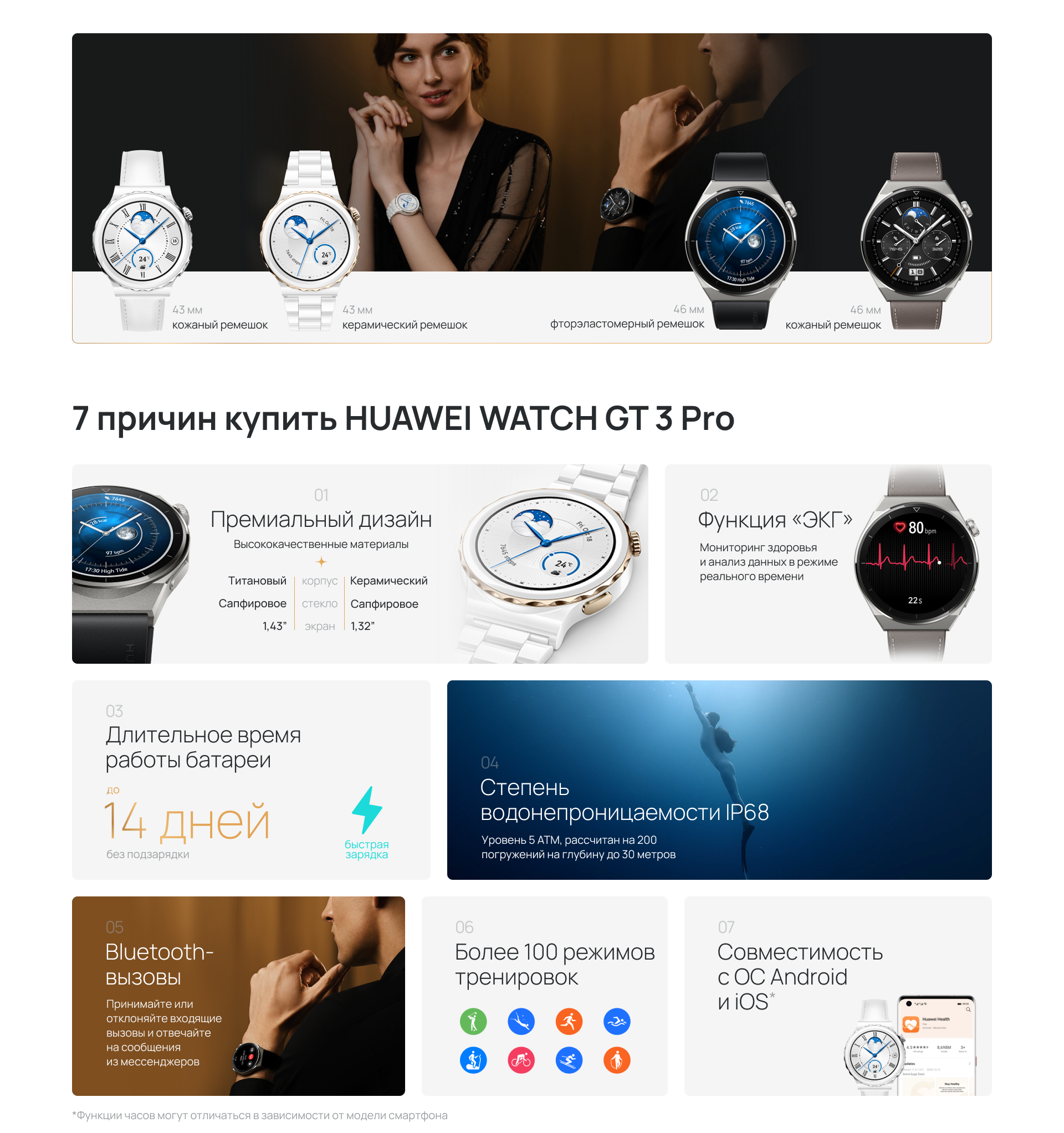 Купить HUAWEI WATCH GT 3 Pro - HUAWEI Россия